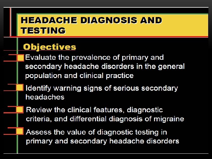 DIFFERENTIATING HEADACHES TESTING AND MANAGEMENT Dr Bhadresh B