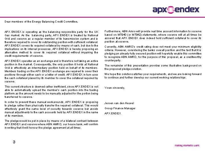Collateral Position at xoserve Energy Balancing Credit Committee