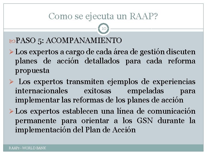 Rapid Assessments and Action Plans A World Bank