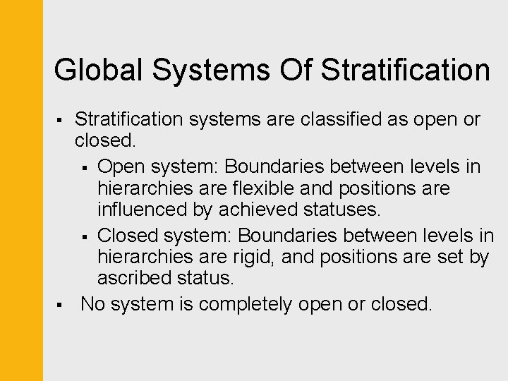 Chapter 8 Class and Stratification in the United