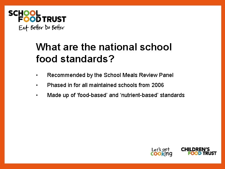 What Are The National School Food Standards Recommended