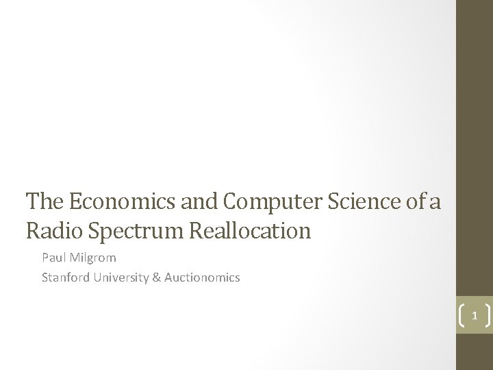 The Economics and Computer Science of a Radio