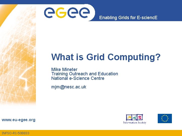 Enabling Grids for Escienc E What is Grid