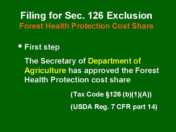 Forest Health Protection Cost Share Tax Updated August