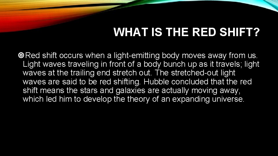THE UNIVERSE Integrated Science I WHAT IS THE