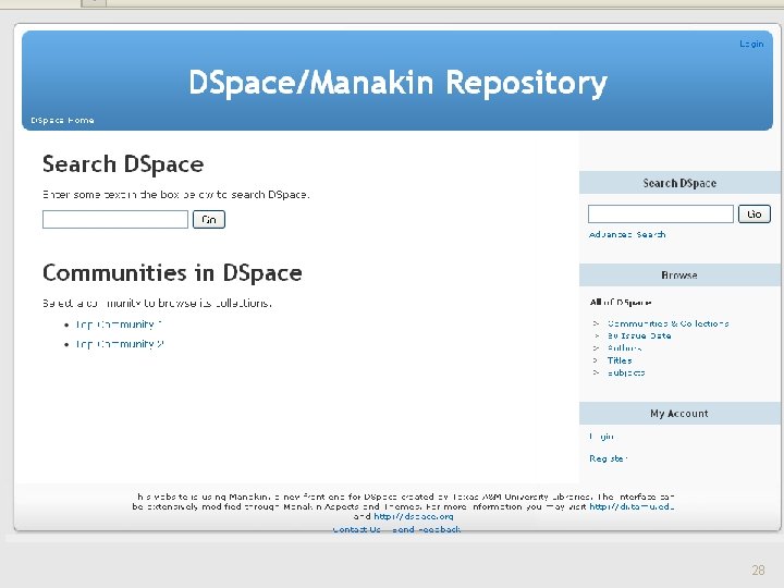 Developing Interfaces and Interactivity for DSpace with Manakin