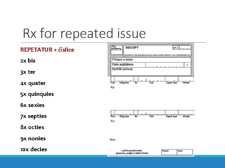 RULES OF THE DRUG PRESCRIPTION Notes for Students