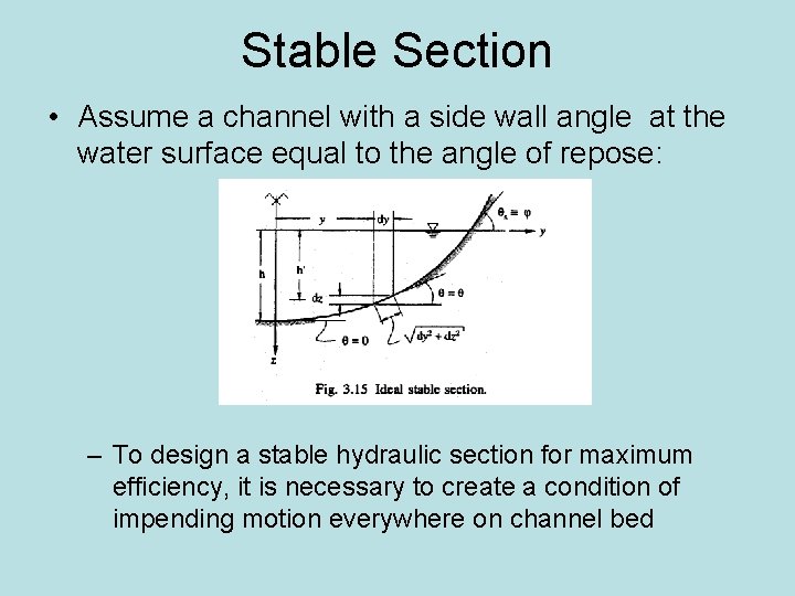Fluvial Hydraulics CH3 Uniform Flow Stable Channels Shear
