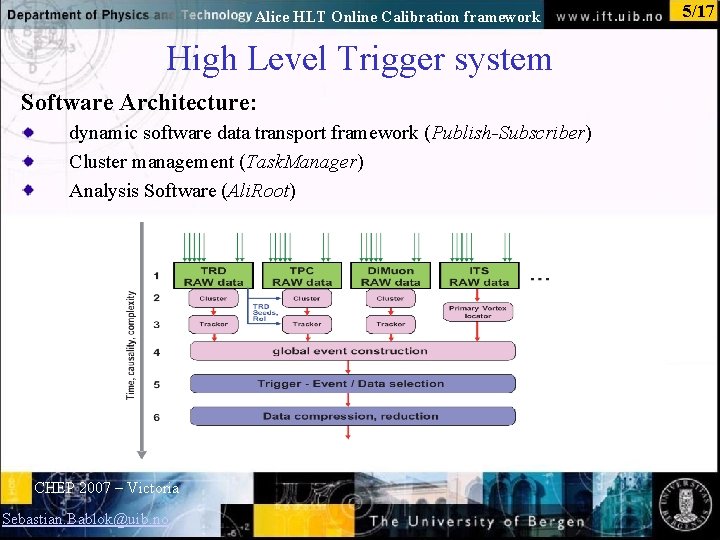 Alice HLT Online Calibration framework High Level Trigger