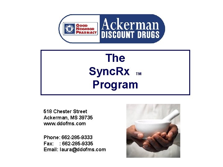 The Sync Rx Program TM 518 Chester Street