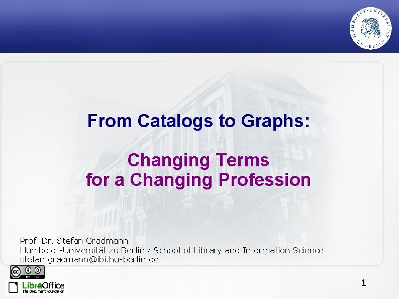 From Catalogs to Graphs Changing Terms for a