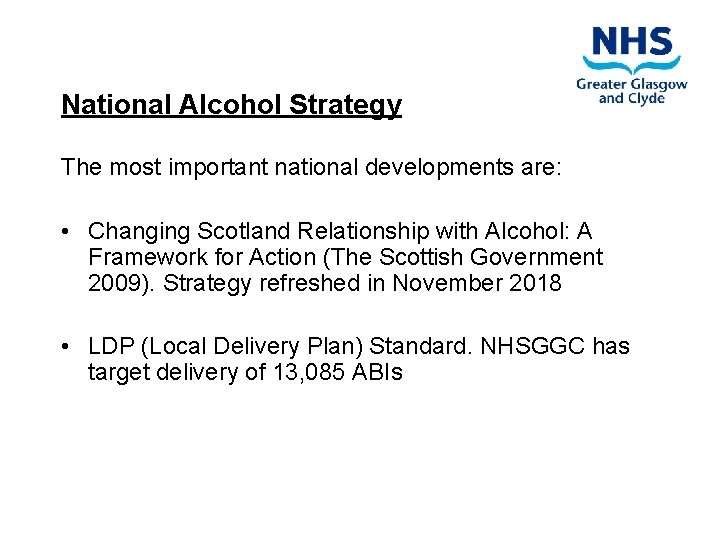 Alcohol Brief Interventions ABI and Prevention and Education