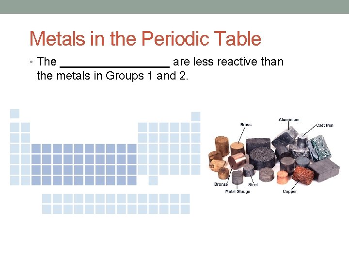 Properties of Metals Malleable a material that can