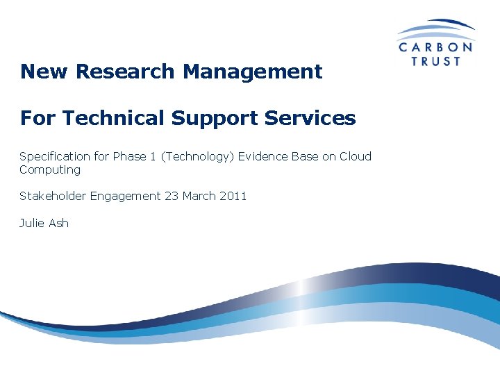 New Research Management For Technical Support Services Specification