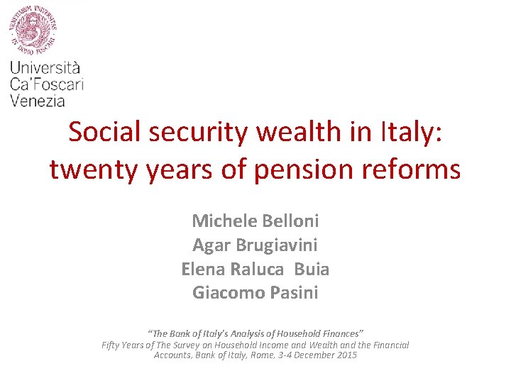 Social security wealth in Italy twenty years of
