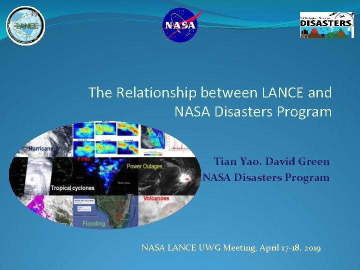 The Relationship between LANCE and NASA Disasters Program