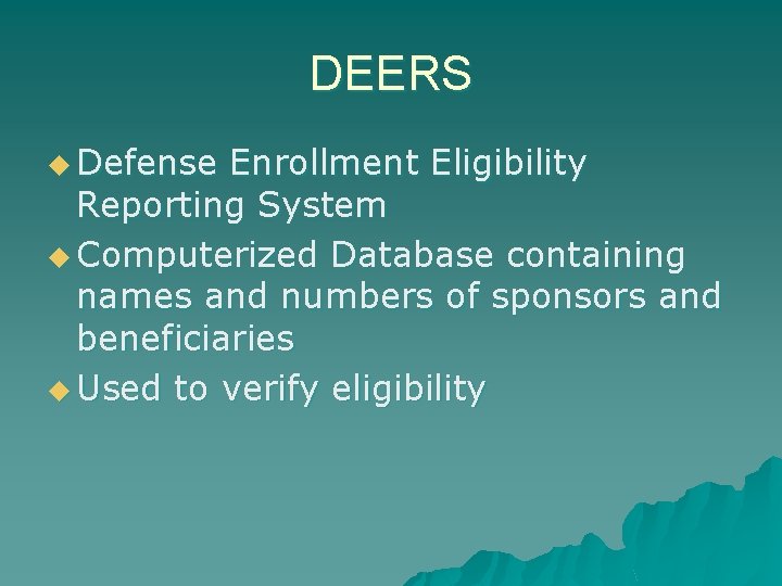 Chapter 10 Military Carriers What is Tricare u