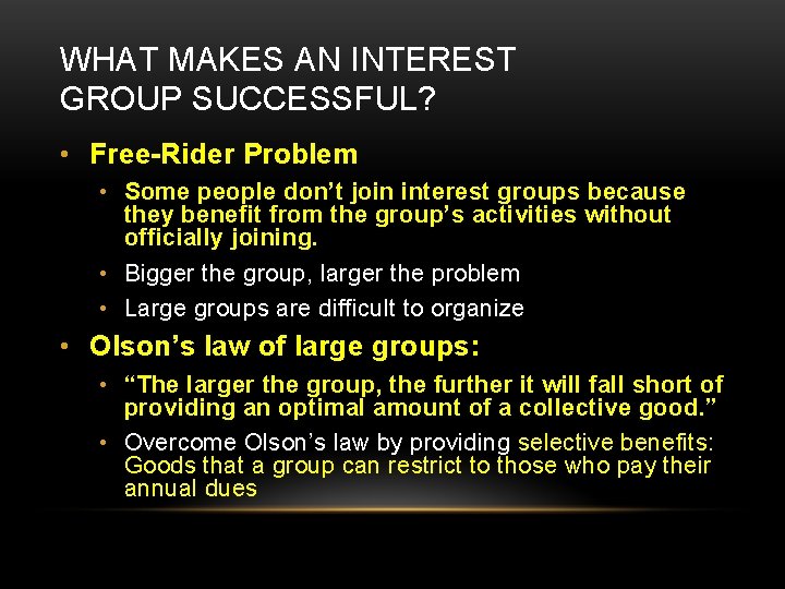 INTEREST GROUPS Edwards Chapter 10 THE ROLE OF