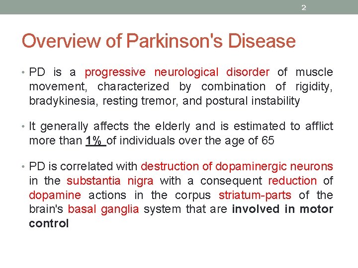 CHAPTER 28 Pharmacologic Management of Parkinson disease PD