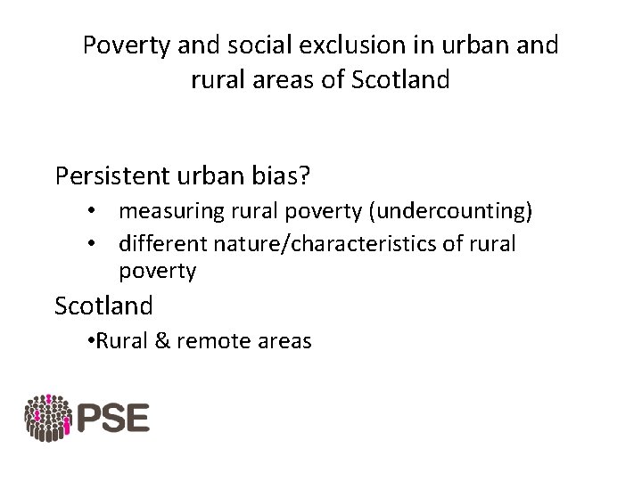 Poverty and social exclusion in urban and rural