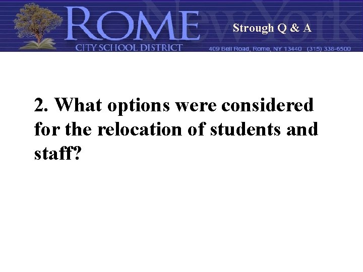 Questions Answers Strough Renovation Project Board of Education