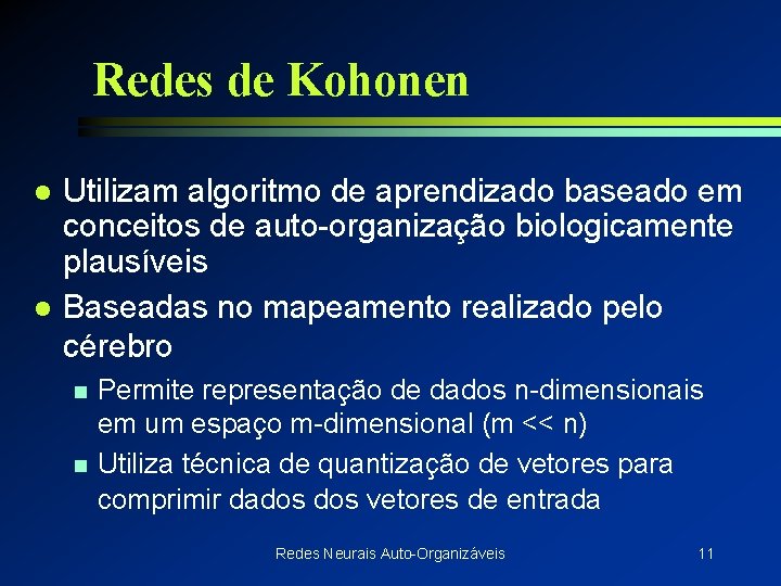 Redes Neurais Autoorganizveis Teresa B Ludermir Cin UFPE