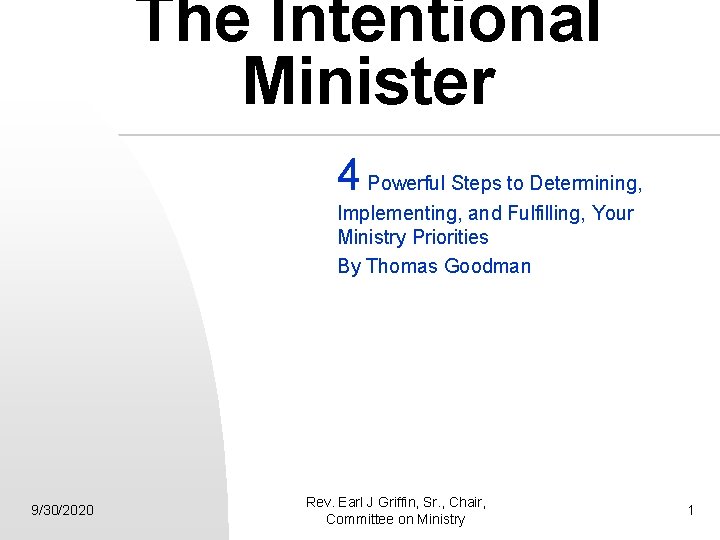 The Intentional Minister 4 Powerful Steps to Determining