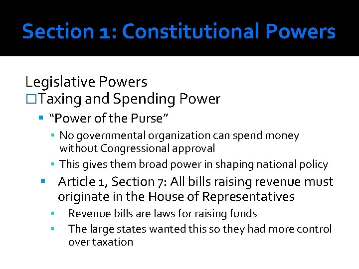 United States Government Chapter 6 Development of Congressional