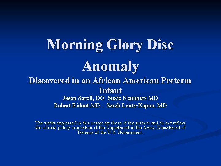 Morning Glory Disc Anomaly Discovered in an African