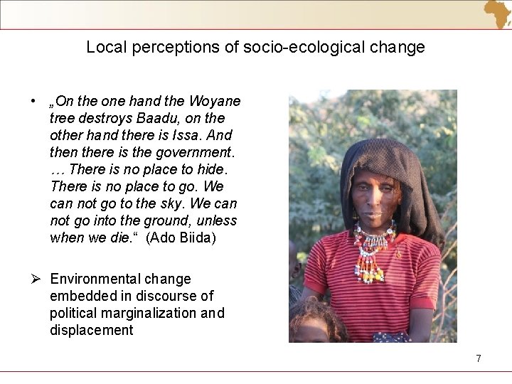 The spread of Prosopis Juliflora in Baadu Ethiopia