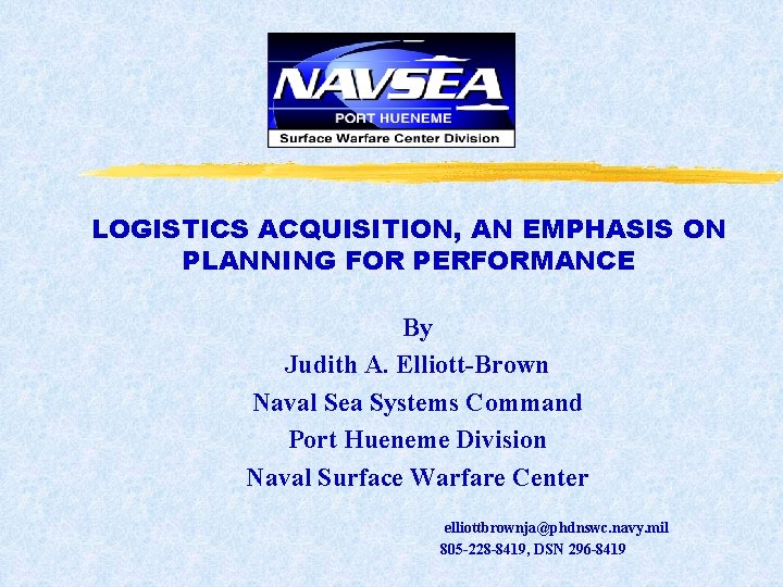 LOGISTICS ACQUISITION AN EMPHASIS ON PLANNING FOR PERFORMANCE