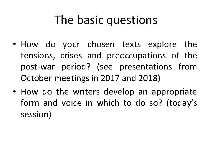 Postwar writing of the 1950 s and 1960