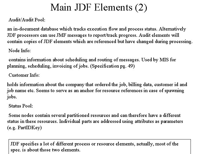 Lecture on Job Definition Format Specification and Schema