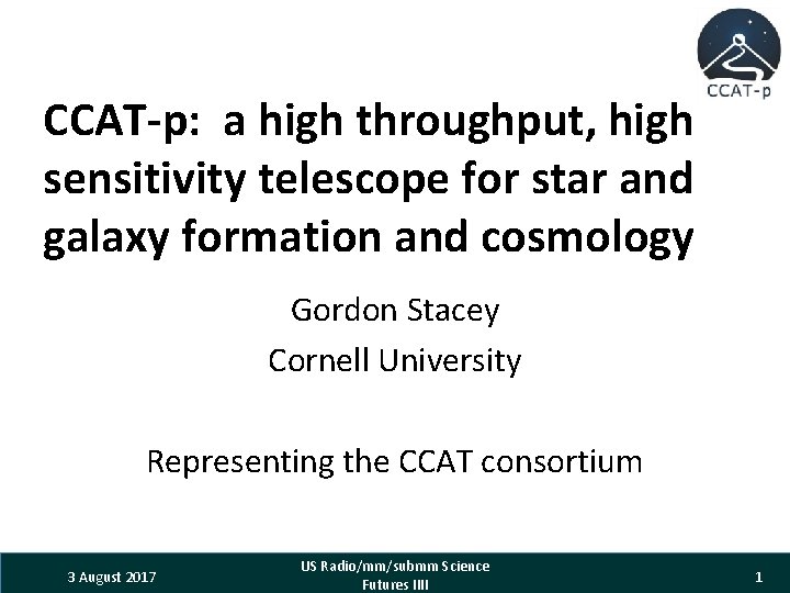 CCATp a high throughput high sensitivity telescope for