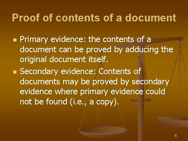 Law of Evidence DOCUMENTRY EVIDENCE 30112014 1 Documentary