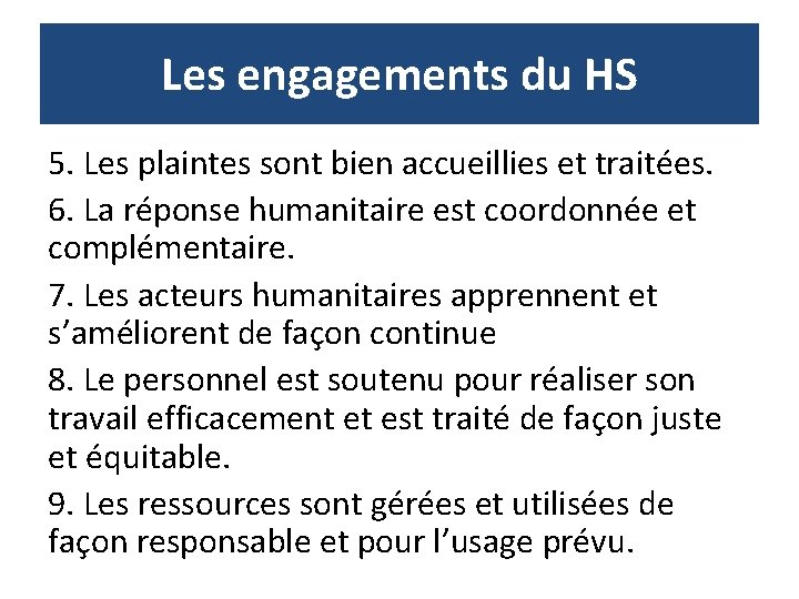 Norme humanitaire fondamentale de qualit et de redevabilit