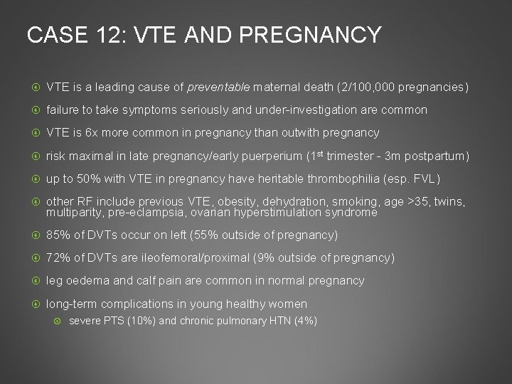 A MASTERCLASS IN VENOUS THROMBOEMBOLISM VTE Dr Tom