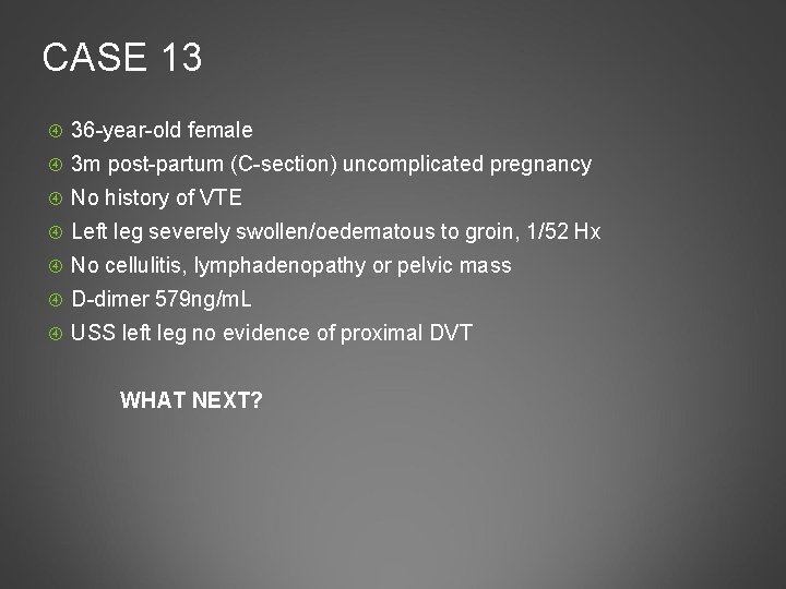A MASTERCLASS IN VENOUS THROMBOEMBOLISM VTE Dr Tom