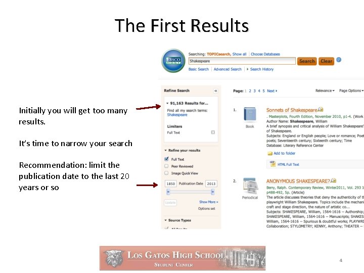 STUDENT CENTER EBSCO HOST Online Research Databases Learning