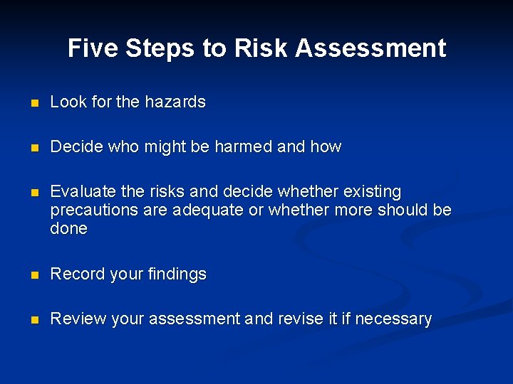 Health and Safety Andrew Glidle Biomedical Engineering What