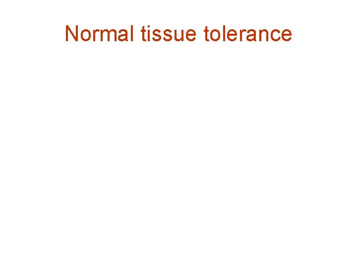 Clinical radiobiology normal tissue and fractionation Categories of