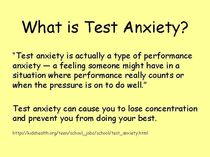 Reducing Test Anxiety TestTaking Strategies What is Test