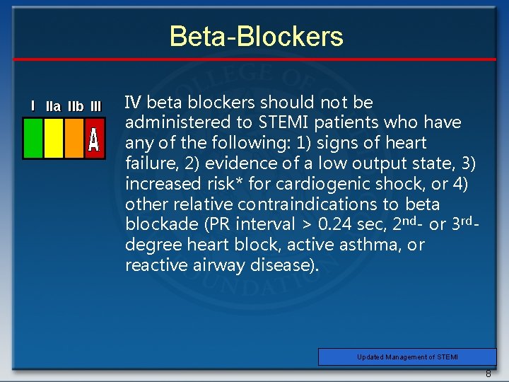 Updated Management of STEMI ICU presentation 28082009 Chairperson