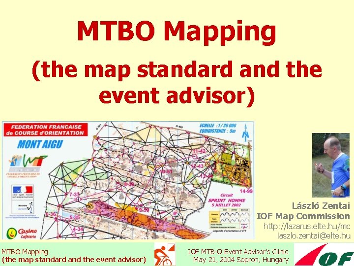 MTBO Mapping the map standard and the event