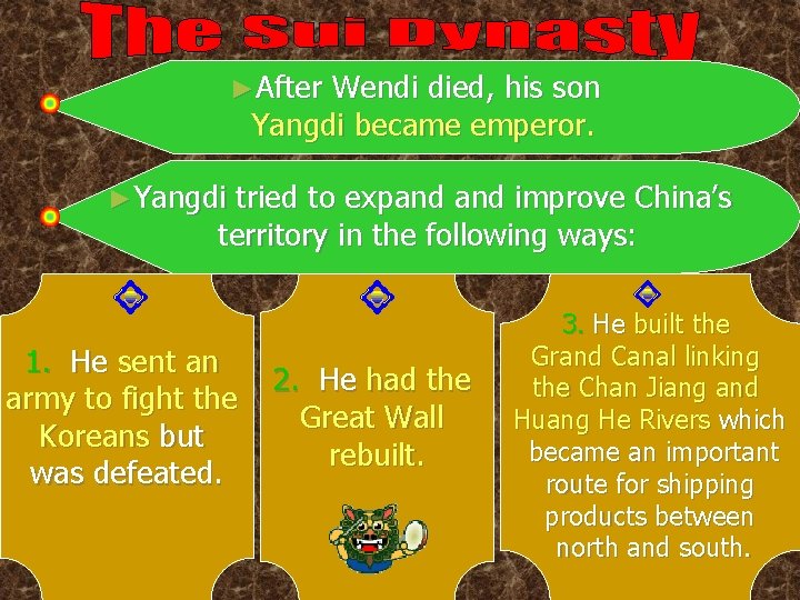 Main Idea The Sui and Tang dynasties reunited