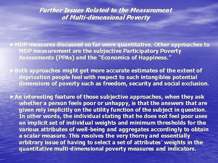 Multidimensional Poverty Conceptual and Measurement Issues 1 Introduction
