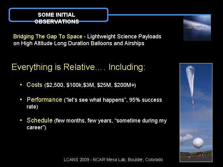 Bridging The Gap To Space Lightweight Science Payloads