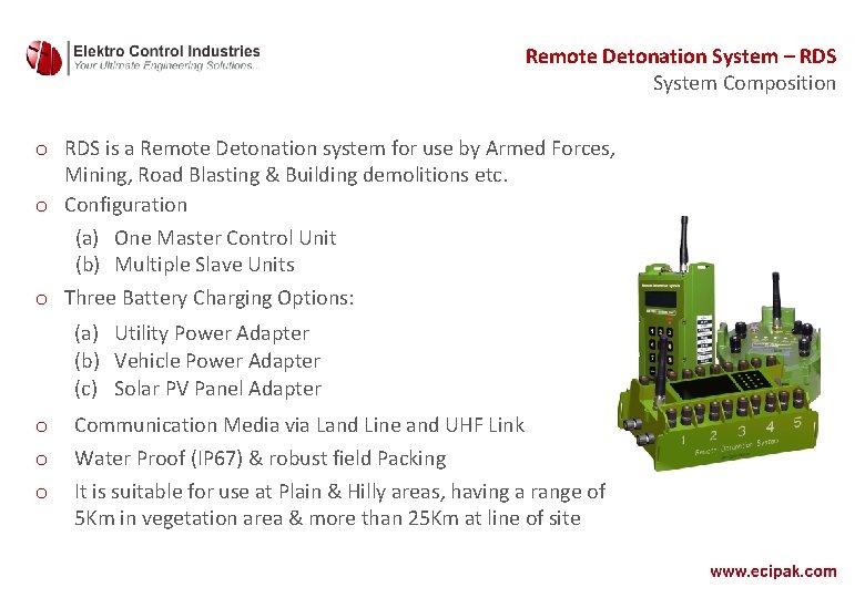 Remote Detonation System Remote Detonation System RDS System