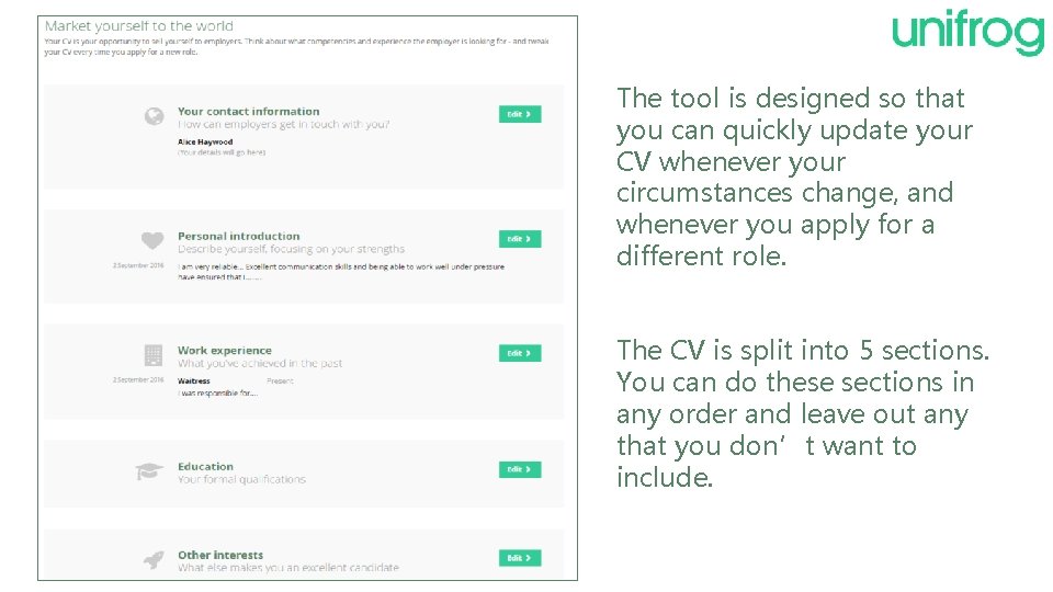 How to use the CV Tool The Benefits