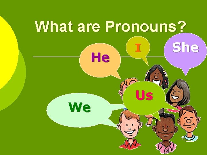 What are Pronouns He We We I Us